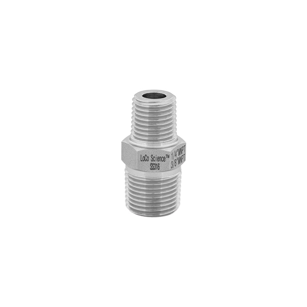 1 4 MNPT X 3 8 MNPT Straight Hose Adapter LoCo Science 1-4-mnpt-x-3-8-mnpt-straight-hose-adapter-loco-science