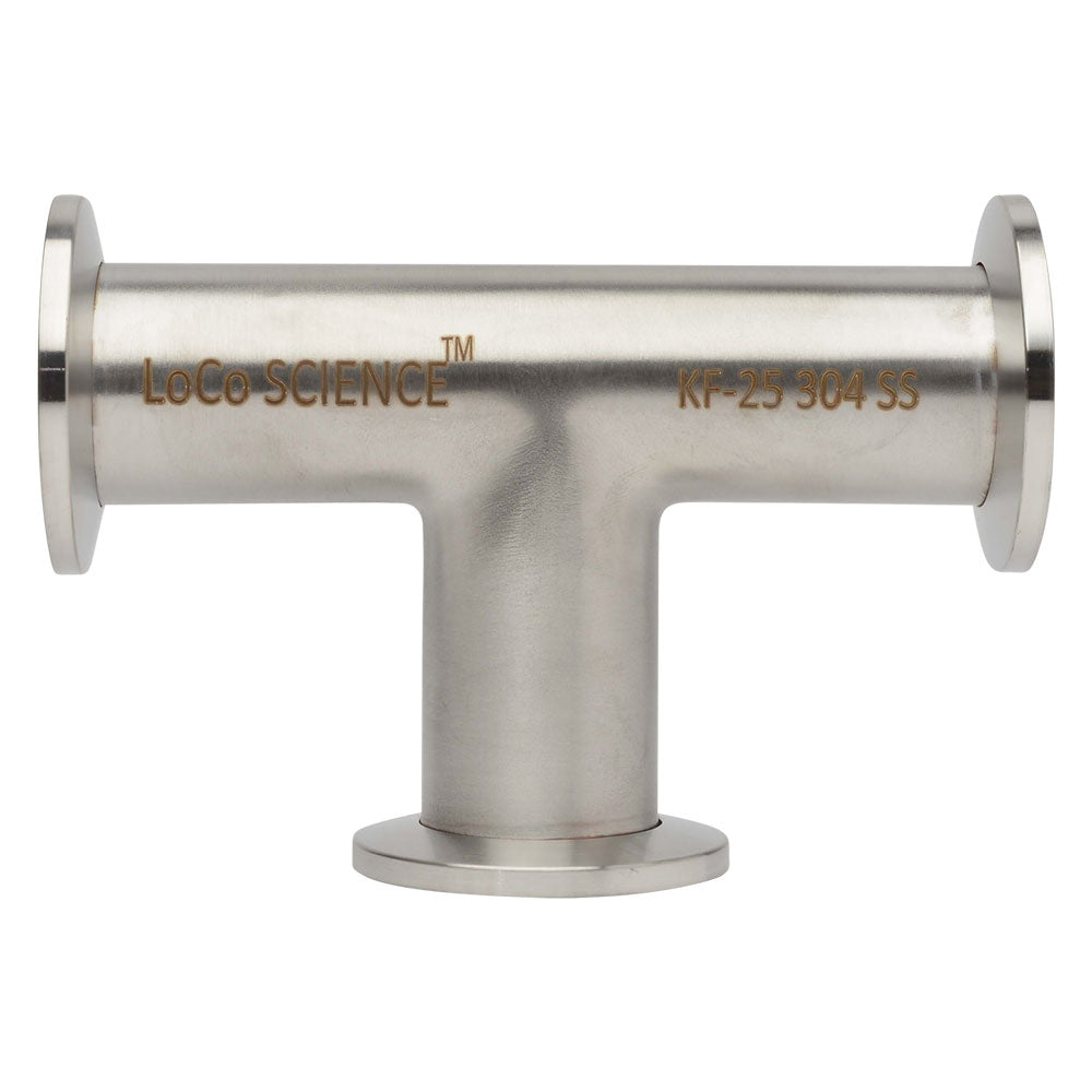 3-Way Tee KF-25 Flange Vacuum Fitting | Stainless Steel