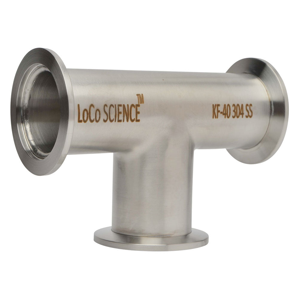 3-Way Tee KF-40 Flange Vacuum Fitting | Stainless Steel