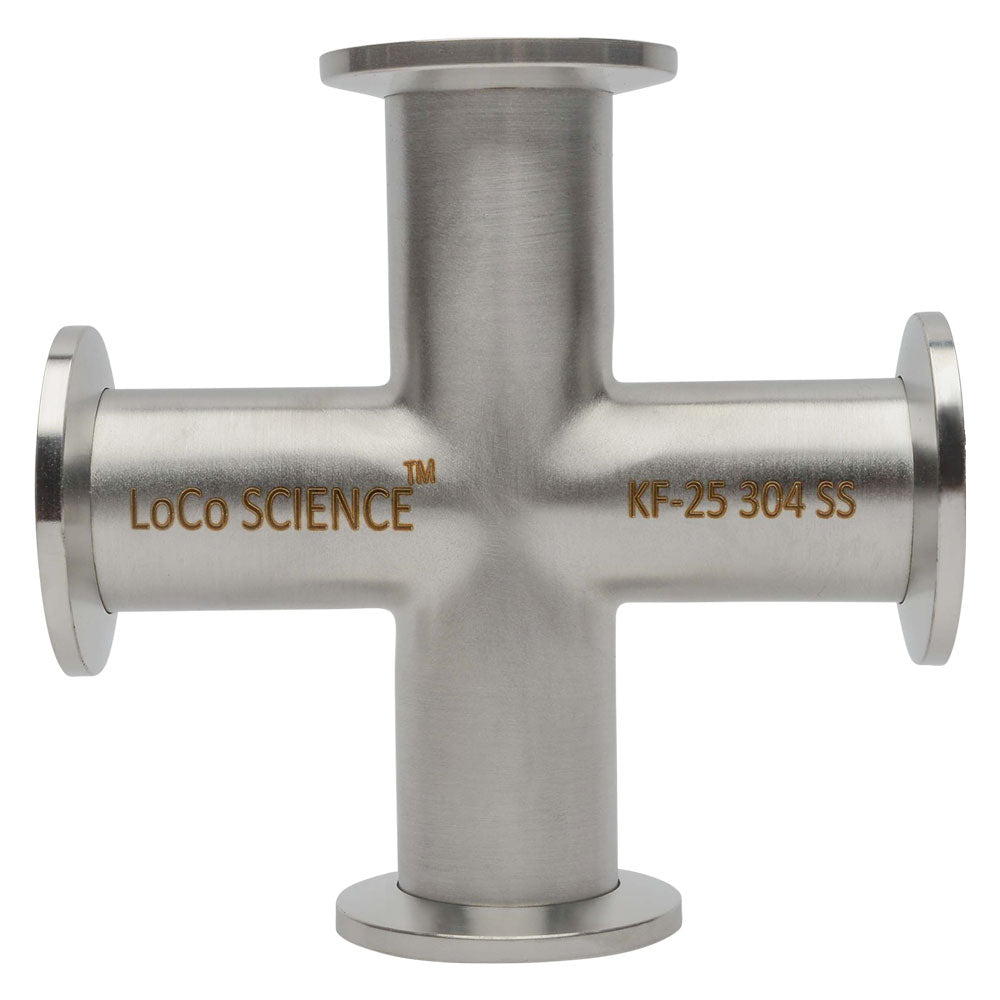 4-Way Cross KF-25 Flange Vacuum Fitting | Stainless Steel