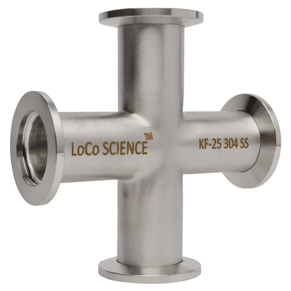 4-Way Cross KF-25 Flange Vacuum Fitting | Stainless Steel