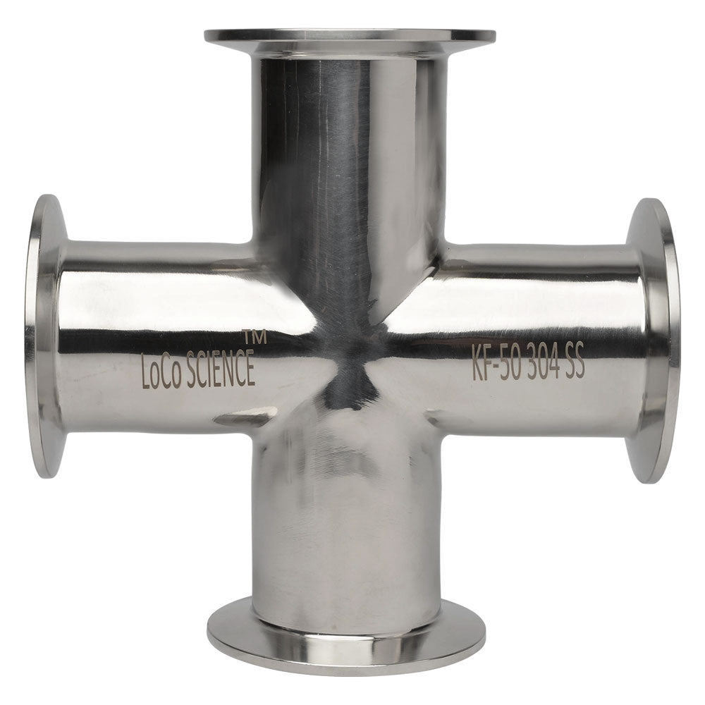 4-Way Cross KF-50 Flange Vacuum Fitting | Stainless Steel