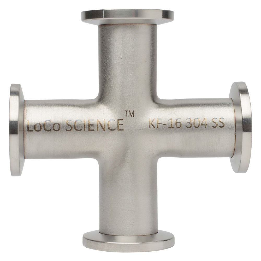 4-Way Cross KF-16 Flange Vacuum Fitting | Stainless Steel