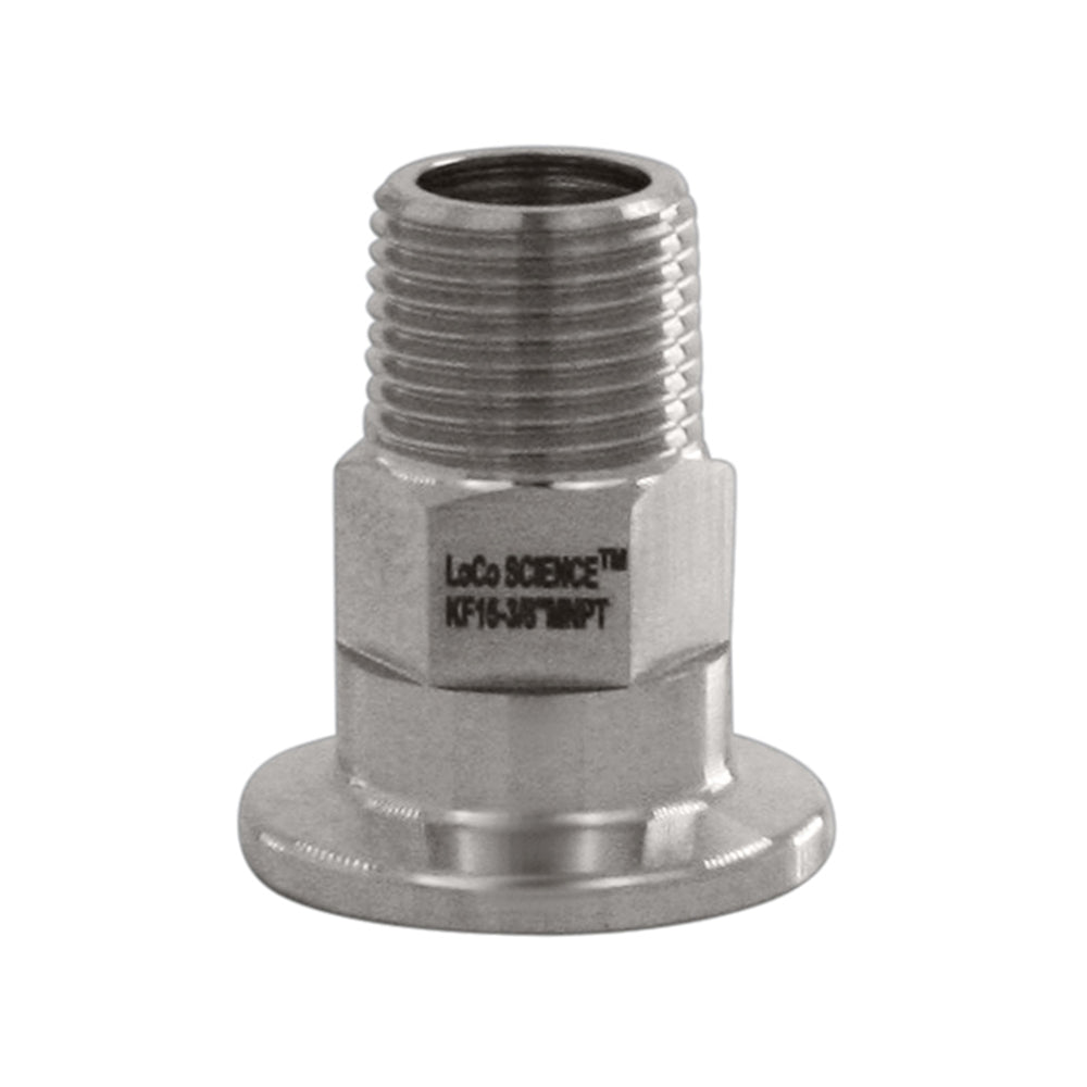 KF-16 Flange to 3/8" NPT Male Vacuum Fitting Adapter | Stainless Steel